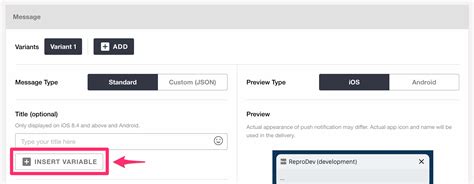 Insert Variable — Repro Documentation