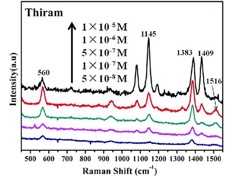 A Series Of The Sers Spectra Of Thiram With Different Concentrations