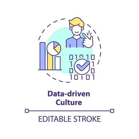 Editable Data Driven Culture Concept Thin Line Icon Isolated Vector