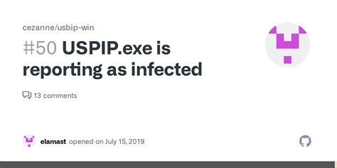 Uspipexe Is Reporting As Infected · Issue 50 · Cezanneusbip Win · Github