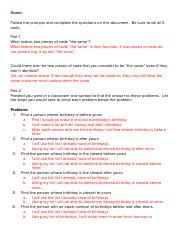 Eva Kauffman CSP U6L1 Async Activity Guide Pdf Name Follow The Prompts And Complete The
