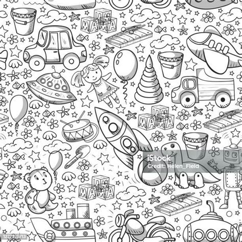 어린이 장난감 세트 아이 그리기 벡터 플랫 스타일 만화 일러스트레이션입니다 나무와 플라스틱 장난감 재미와 활동 유치원 보육 0명에 대한 스톡 벡터 아트 및 기타 이미지