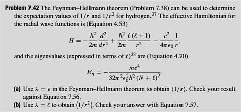 Problem 742 The Feynman Hellmann Theorem Studyx