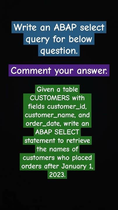Abap Interview Question Abap Sapabap Hana Sapconsultant Abapcoding Youtube