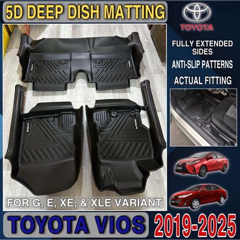 Toyota Vios 2019 2025 5d Deep Dish Matting With Cargo Tray Shopee