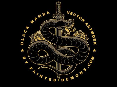 Black Mamba Vector Art Etsy