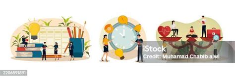 교육 과정 및 자습서 개념 자기 관리 및 멀티태스킹 체중계에 대한 건강과 작업 개념에 대한 스톡 벡터 아트 및 기타 이미지 개념 개념과 주제 개발 Istock