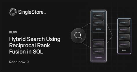hybrid search using reciprocal rank fusion in sql