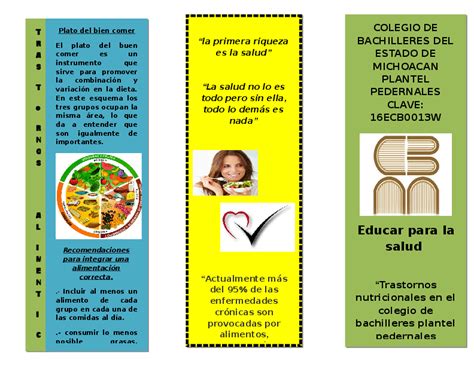Doc Triptico De Los Trastornos Alimenticios