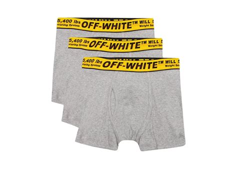 Off White Classic Industrial Tripack Boxers Melange Grey