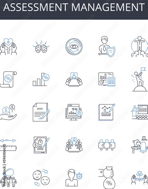 Assessment Management Line Icons Collection Risk Control Budget