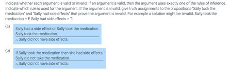 Solved Ndicate Whether Each Argument Is Valid Or Invalid If