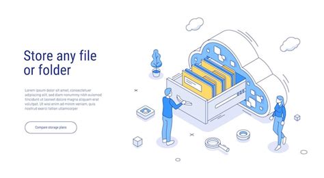Premium Vector Store Any File Or Folder Isometric Database Concept