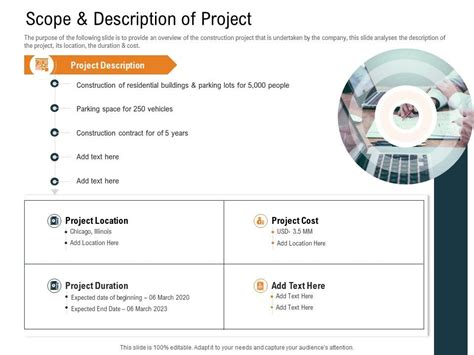 Scope And Description Of Project Ppt Powerpoint Presentation Pictures Graphics Presentation