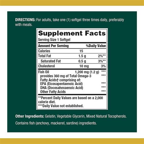 Natures Bounty Fish Oil 1200 Mg 320 Rapid Release Softgels For Heart