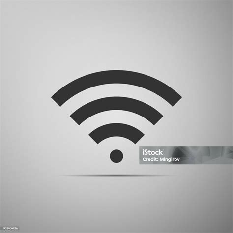 Wifi 무선 인터넷 네트워크 기호 평면 아이콘 회색 배경에 평면 디자인입니다 벡터 일러스트 레이 션 공공건물에 대한 스톡 벡터