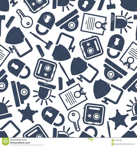 Security And Protection Seamless Pattern Stock Vector Illustration Of