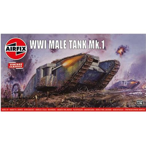 176 Airfix Vintage Classics Wwi Male Tank Mki Army Model Figures