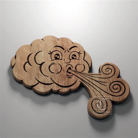 🌬️ Wind Cloud Cnc File For V Carving Svg Eps Dxf Ai Pdf・ 3d File