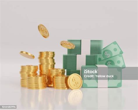 3d는 흰색 배경에 돈 지폐와 금화를 렌더링합니다 돈을 절약하십시오 수입과 이익 3d 렌더링 그림입니다 이미지 전송에 대한 스톡 사진 및 기타 이미지 Istock