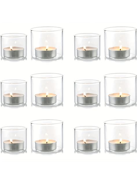 12pcs Glass Tea Light Candle Holders Crystal Glass Wishing Candle