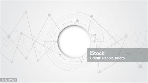 다양한 기술 요소 하이테크 커뮤니케이션 개념 혁신 배경 원 텍스트에 대한 빈 공간을 가진 회색 흰색 추상 기술 배경 추상적인에 대한 스톡 벡터 아트 및 기타 이미지 Istock
