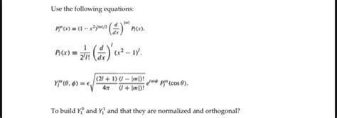 Solved Use The Following Equations Chegg Com