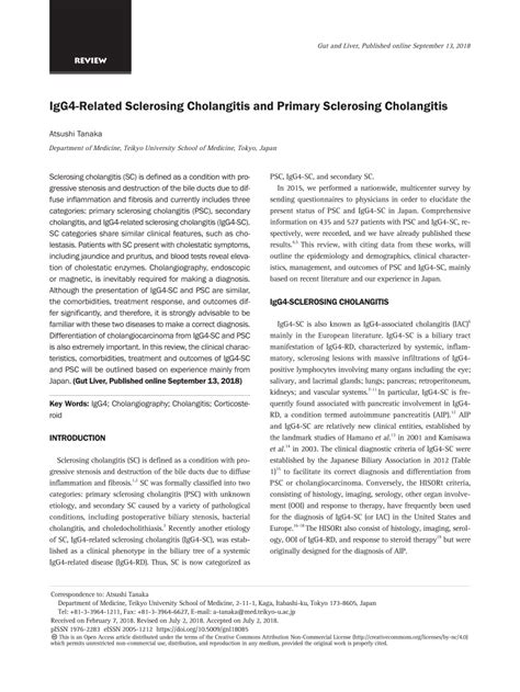 Pdf Igg4 Related Sclerosing Cholangitis And Primary Sclerosing