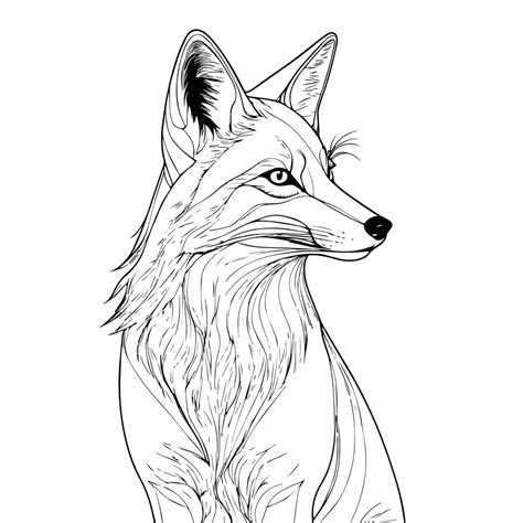 Premium Vector Fox Line Art Vector Illustration