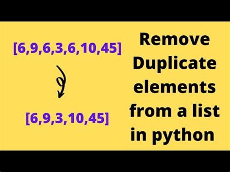 How To Remove Duplicate Elements In List Using Python