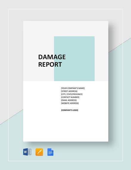 Damage Report Template Free Word PDF Format Download