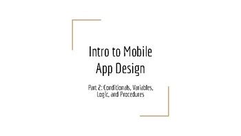 CODING Intro To Mobile App Development Part 2 2 By SCOTT TURCOTTE