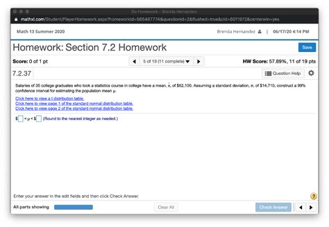 Solved Homework Section 7 2 Homework Save Score 0 Of 1 Pt