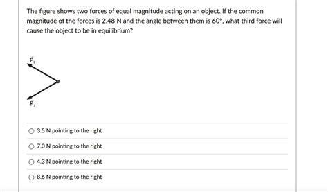 The Figure Shows Two Forces Of Equal Magnitude Acting On An Object If The Common Magnitude Of
