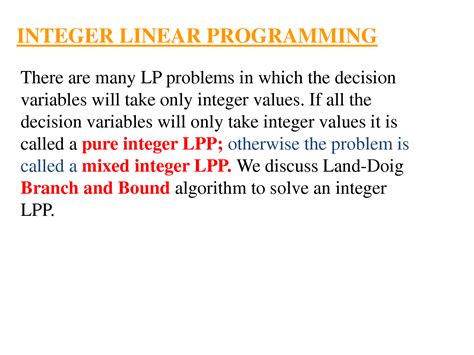 Solution L30 Integer Linear Programming Branch And Bound Algorithm