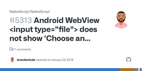 Android WebView Does Not Show Choose An Action Upload Options Issue NativeScript