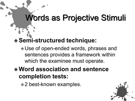 Projective Test In Psychology Pptx