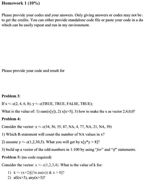 Coding Language R Homework I 10 Please 5 Provide Your Codes And Your