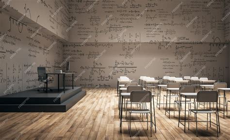 Premium Photo Minimalistic Classroom With Math Formulas