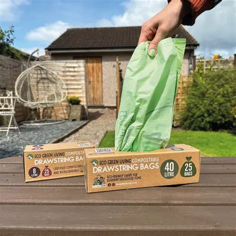 Compostable Drawstring Bags 40 Litre Fantastic No Plas