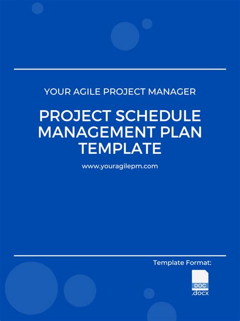 Project Schedule Management Plan Agile Project Management