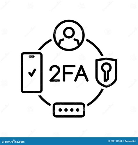 2fa Icon Two Factor Verification By Mobile Phone Stock Vector Illustration Of Icon Account