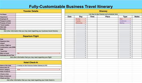 Free Itinerary Excel Templates For Better Planning Clickup