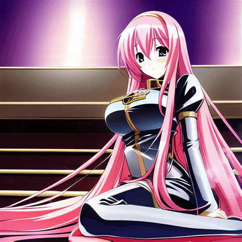 Megurine Luka With Latex Suits 90s Anime Style R Vocaloidai
