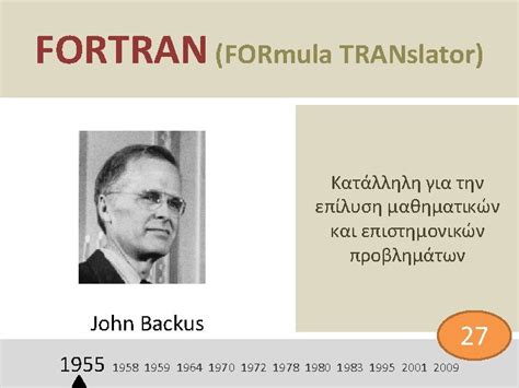 Fortran Formula Translator John Backus 1955 1958 1959