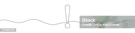 느낌표의 연속적인 선 그리기 선화 1개 단일 라인 아트 벡터 일러스트 레이 션 개념에 대한 스톡 벡터 아트 및 기타 이미지 개념 개념과 주제 경계 표지 Istock