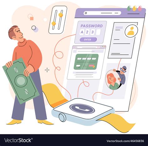 Cyber Criminal Stealing Private Personal Data Vector Image