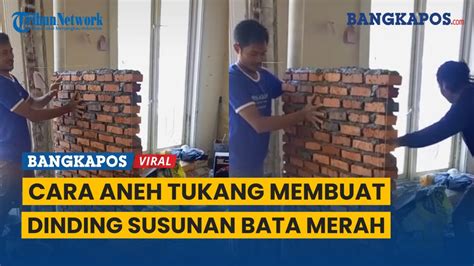 Cara Nyeleneh Tukang Bangun Susun Bata Merah Untuk Dinding Rumah Cara Nyeleneh Tukang Bangun
