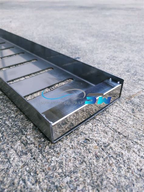 ฝาปิดรางระบายน้ำ Grating Sus304 หน้า10cm 1เมตร เสริมคาน ฝาปิดท่อรางระบายน้ำรางกัสเตอร์