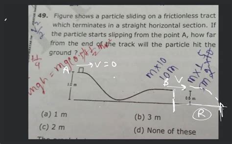 49 Figure Shows A Particle Sliding On A Frictionless Tract Which Termina